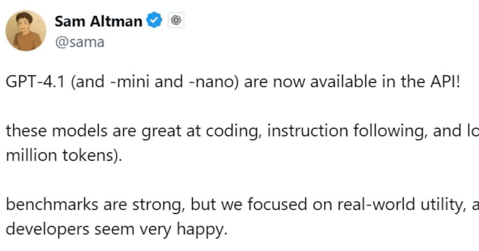 오픈AI, 코딩 성능 대폭 개선한 ‘챗GPT 4.1′ 공개… 개발자 공략 - 네이트뷰
